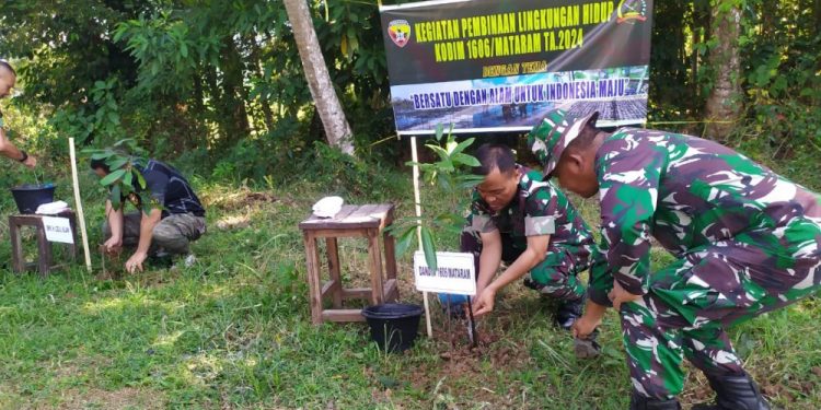 LDII Gabung dengan Kodim 1606 Mataram Tanam 1.000 Pohon - Lembaga Dakwah Islam Indonesia
